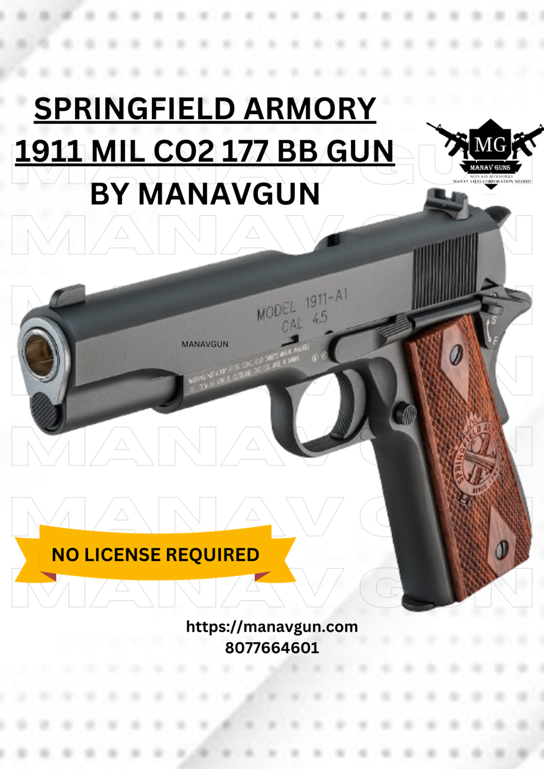 Springfield Armory 1911 Mil-Spec CO2 .177 BB GUN Air Pistol By ...